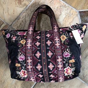 Johnny Was | Bags | Nwt Johnny Was Quilted Embroidered Velvet Tote ...